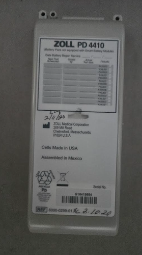 Defibrillator Battery Zoll Medical PD4410 M Series, E, PD 1400, 2020 ...
