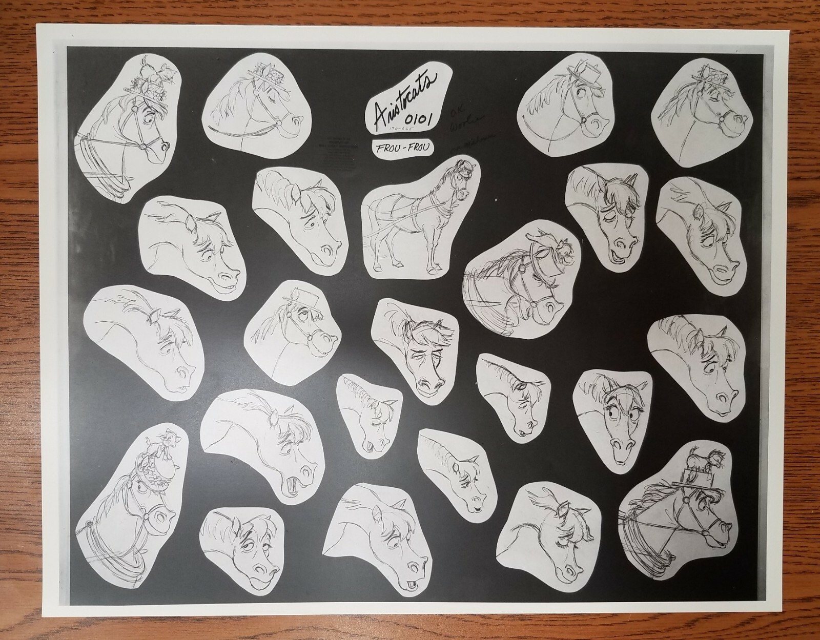 Disney Model Sheet Horse Frou-Frou The Aristocats Photo Reproduction ...