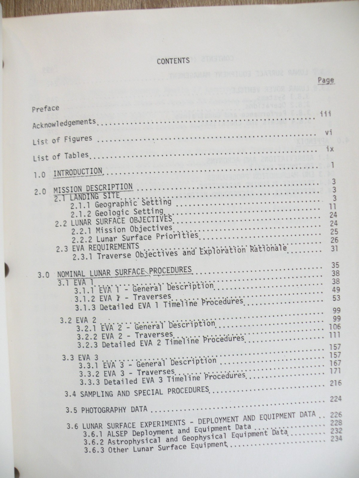 Original NASA / Apollo 17 Lunar Surface Procedures book dated September ...