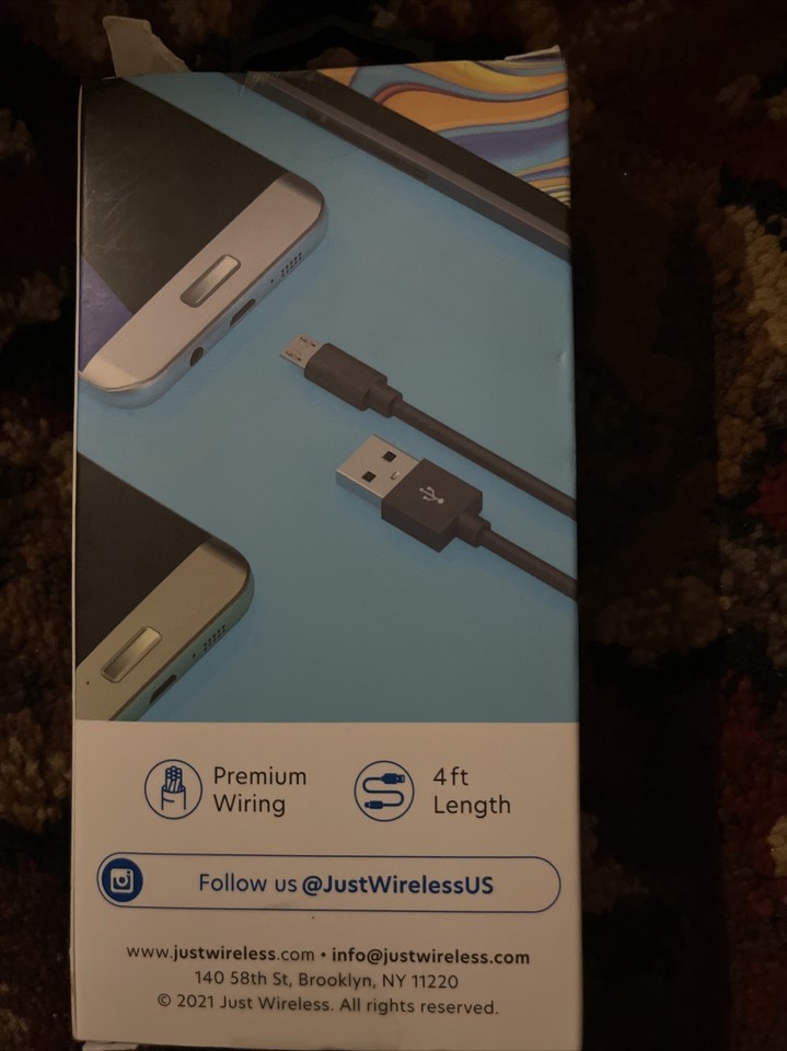 Just Wireless 4ft TPU Micro USB to USB-A Cable - Black | eBay