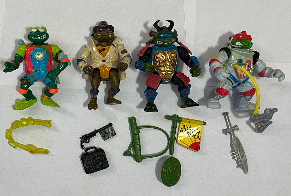 Vintage 90s TMNT Ninja Turtles Lot Of 4 *Surfer Samurai Astronaut ...