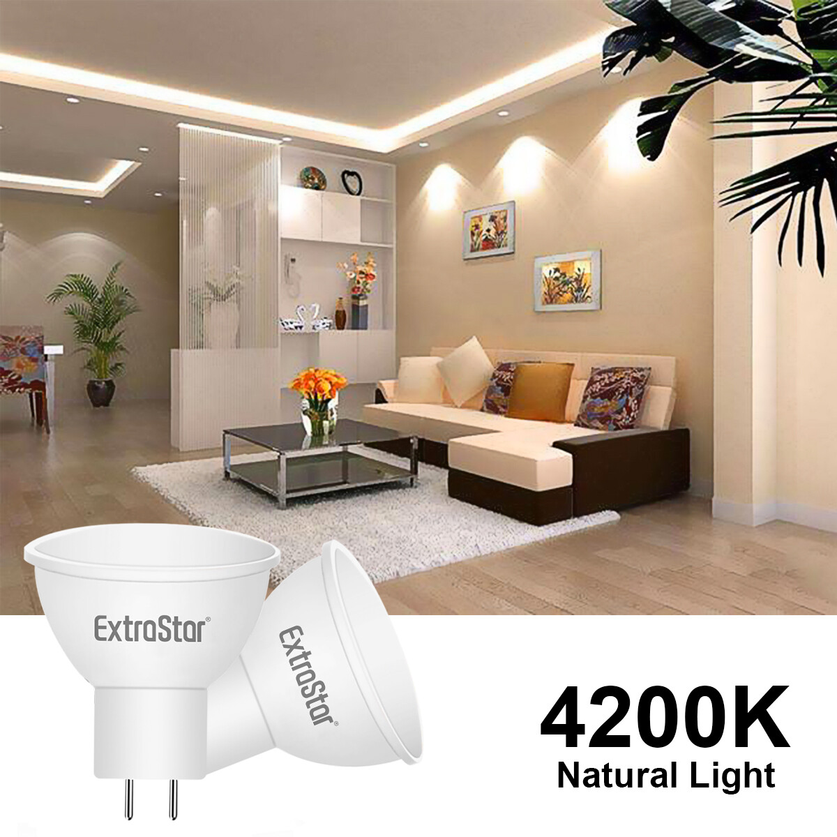 6 Pack 6W MR16 LED Bulbs Warm Daylight Spotlight 12V Energy Saving ...