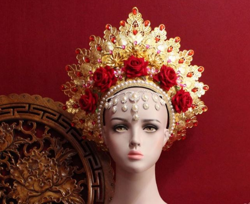 Ancient Chinese Wedding Headdress Elegant Royal Thai Princess Tiara ...