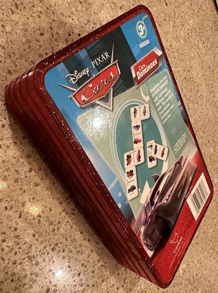 DISNEY PIXAR CARS 28 Plastic Dominoes Plastic Box Pre-Owned 2009 ...