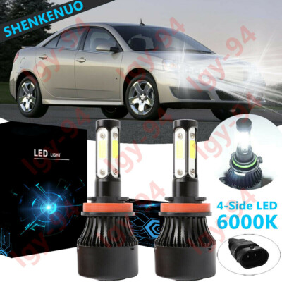 4Side H9 LED Headlight Bulb High Beam 6000K White 100W For PONTIAC G6 ...