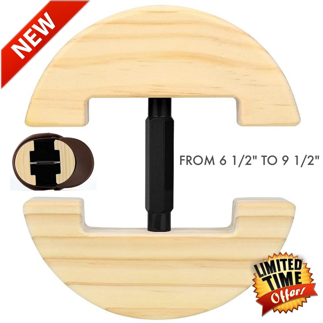 Universal Hat Stretcher Jack Baseball Cap Wooden Expander To 9 1/2IN ...