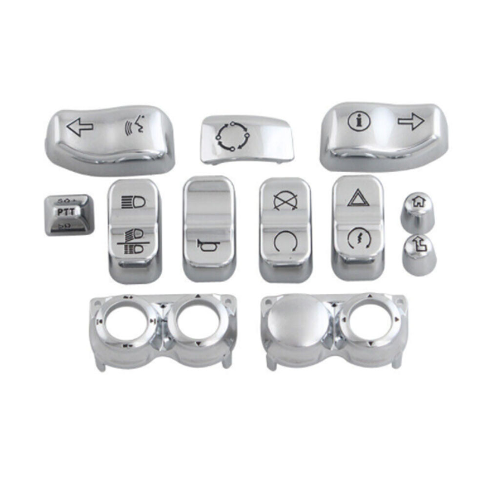 13Pcs Chrome Hand Control Switch Housing Button Caps Covers Fit For ...