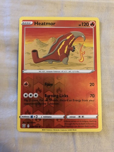Heatmor 26/163 Reverse Holo | SWSH: Battle Styles | Pokemon Card | eBay ...