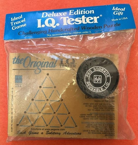THE ORIGINAL IQ Tester Deluxe Edition Vintage Wooden Board Peg Game ...