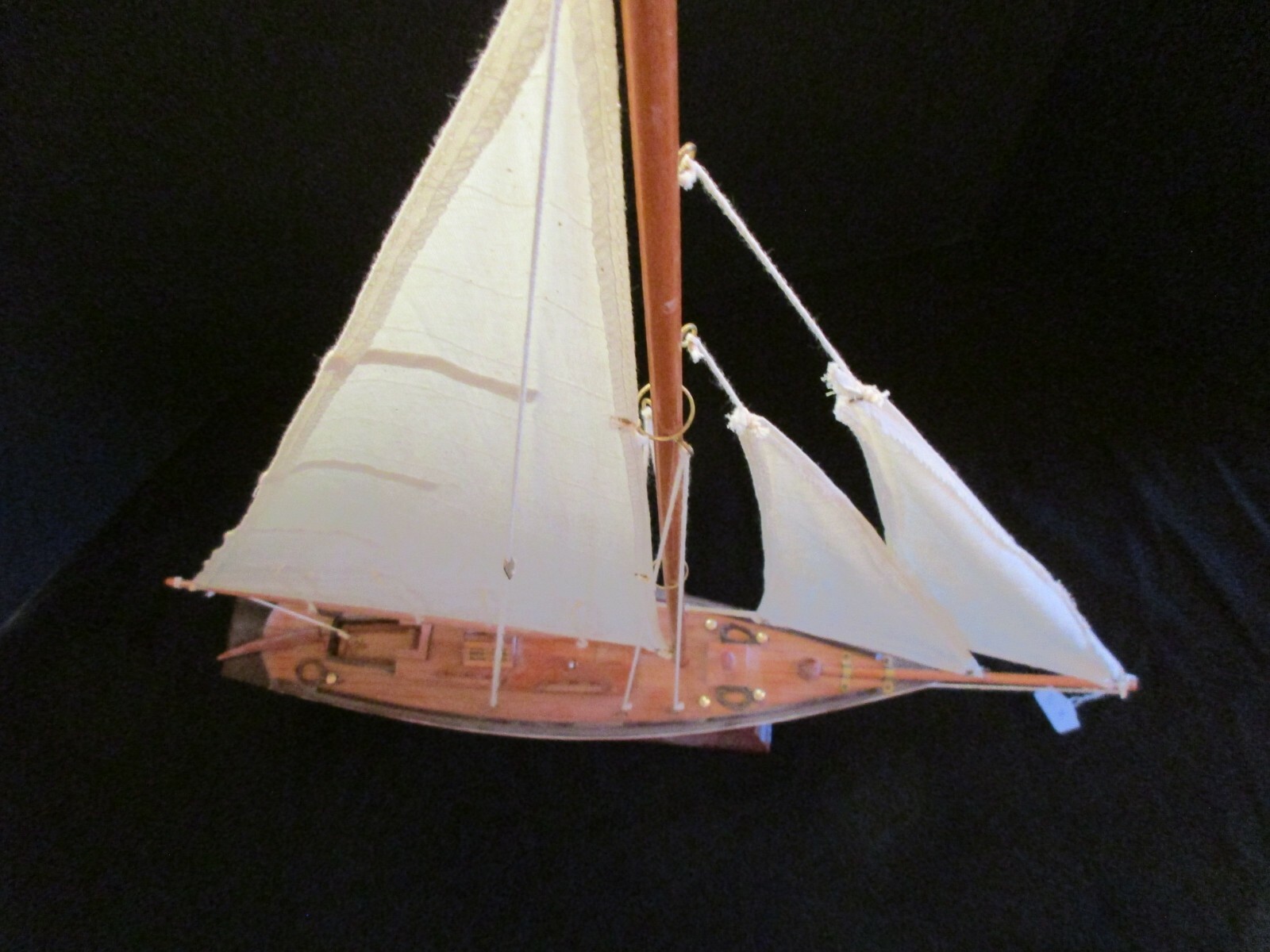 WOODEN SAILING SHIP MODEL, FISHING BOAT, TROLLER, YACHT, MAN-0122*06271 ...