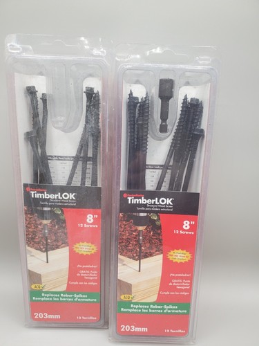 TimborLOK Structural Wood Screws 8" TJC20756500B2. 1 New Pack 1 Half ...