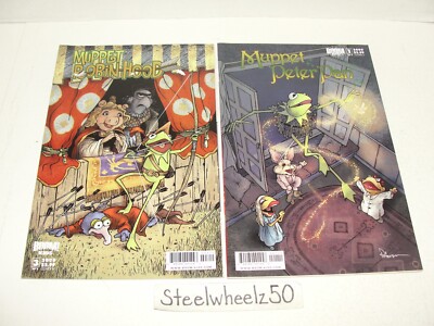 Muppet Robin Hood #3 & Peter Pan #1 Comic Lot Boom 2009 Kermit Miss ...
