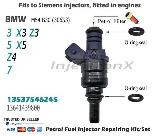Fuel Injector Service Kit O-Ring 13537546245 for BMW 3 X3 Z3 5 X5 Z4 7 ...
