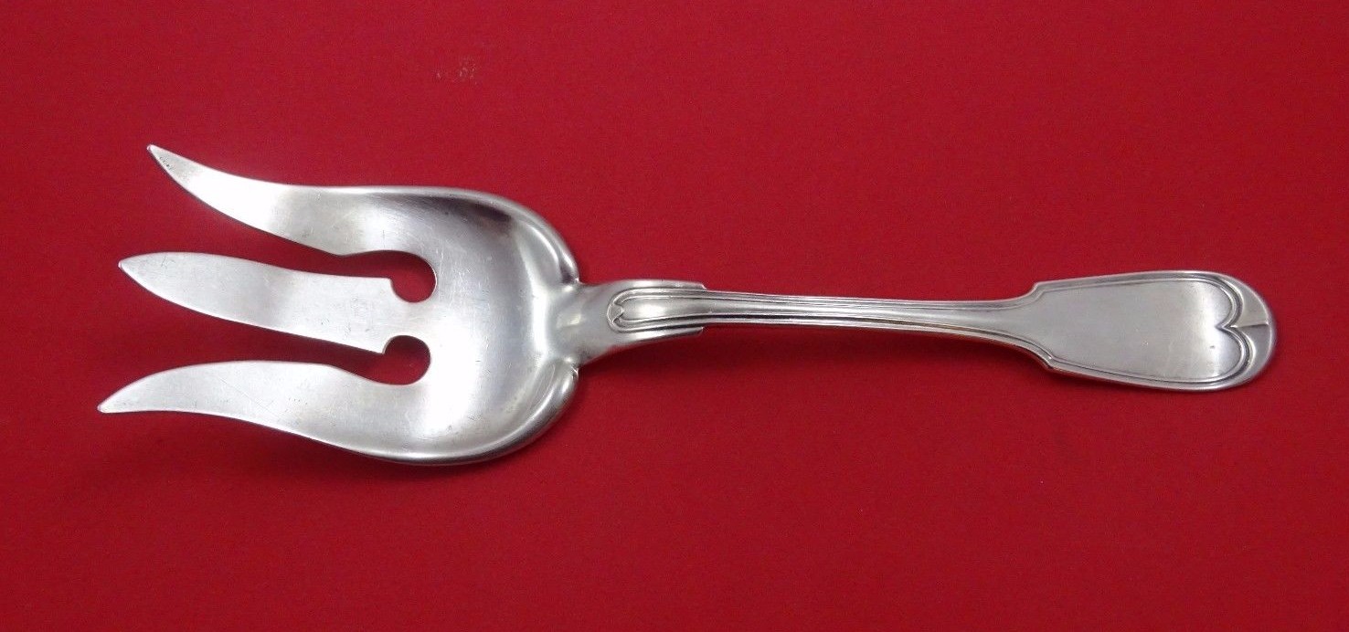 Graff W and D Sterling Silver Salad Serving Fork Fiddle Thread Type 8 7 ...