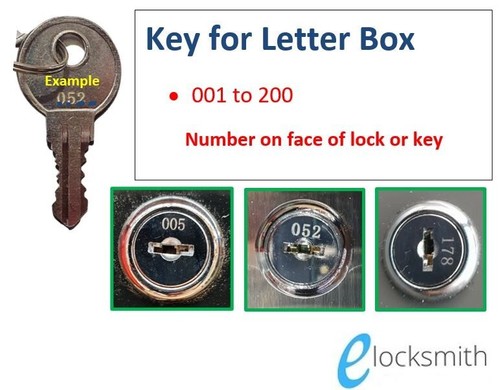 Key to Code Number Fits Sandleford Letterbox, Mailbox Letter Box Lock ...