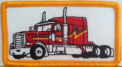 RED TRUCK Iron-On Custom Patch Trucking Emblem Gold Border | eBay