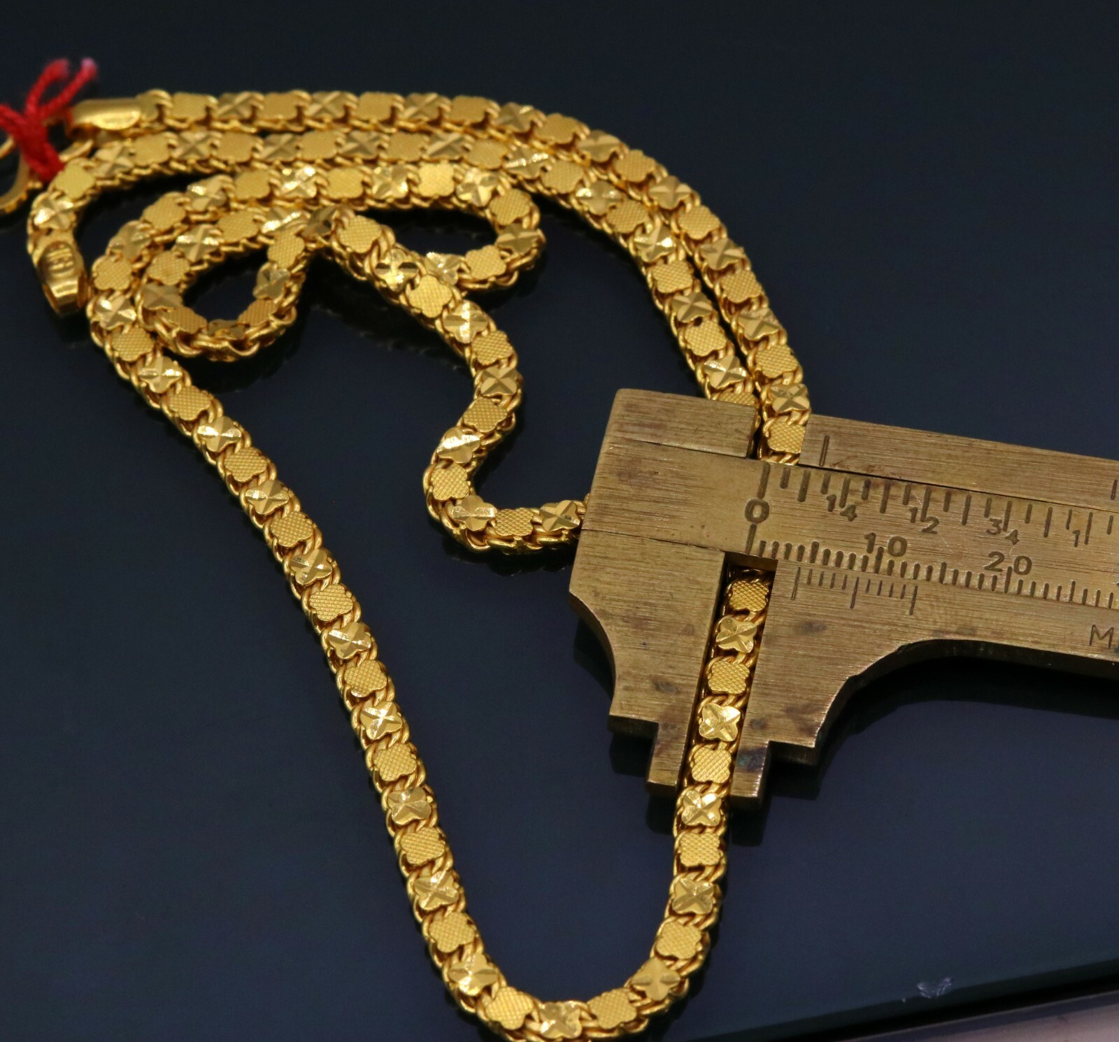 CERTIFIED ROYAL 22K YELLOW GOLD SOLID SPOT DANK CHAIN UNISEX NECKLACE ...