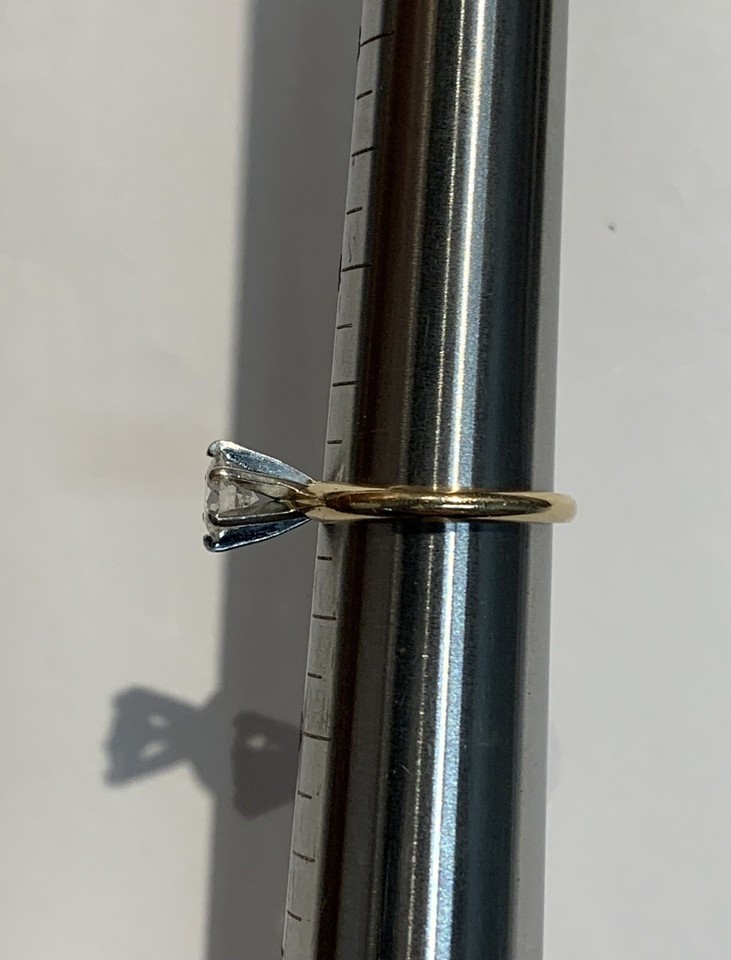 14k Solid Yellow Gold Diamond Ring. Estate, Vintage, .75 carats High ...