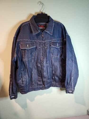 FUBU Th Collection Black Heavy Denim Jacket Mens Size XL VTG Hip Hop | eBay