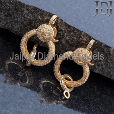 Lobster Clasp Natural Pave Diamond 925 Sterling Silver Jewelry Gift ...