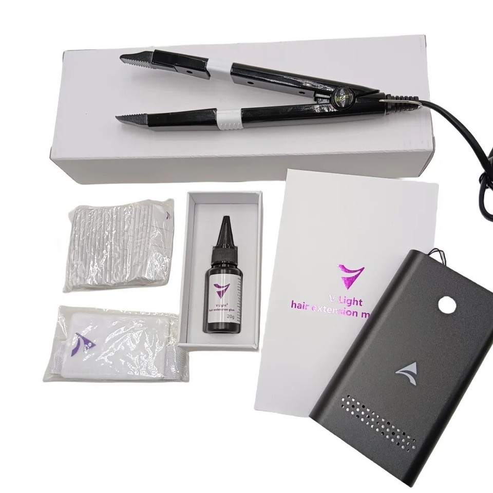 New V Light Hair Extensions Kit Set Glue v light hair extension machine ...