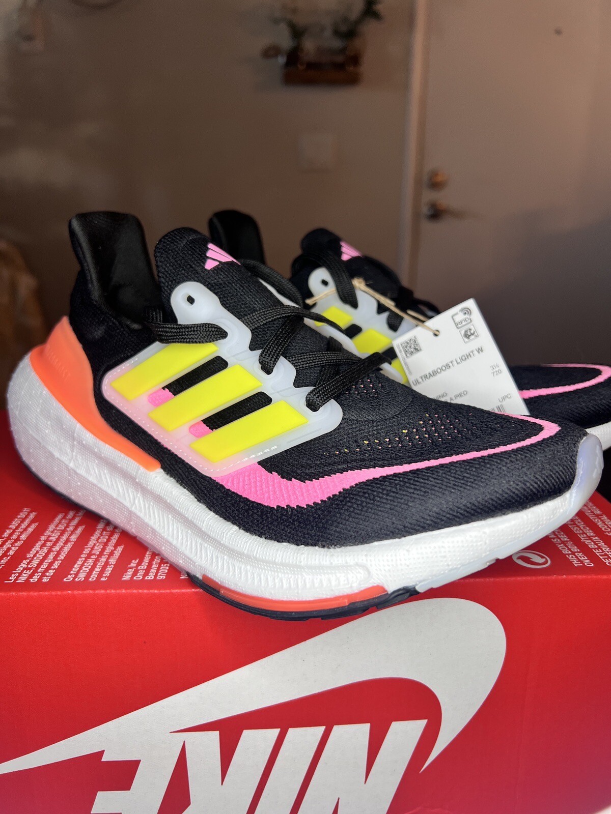 Size 5 - adidas UltraBoost Light Black Yellow Orange W for sale online ...
