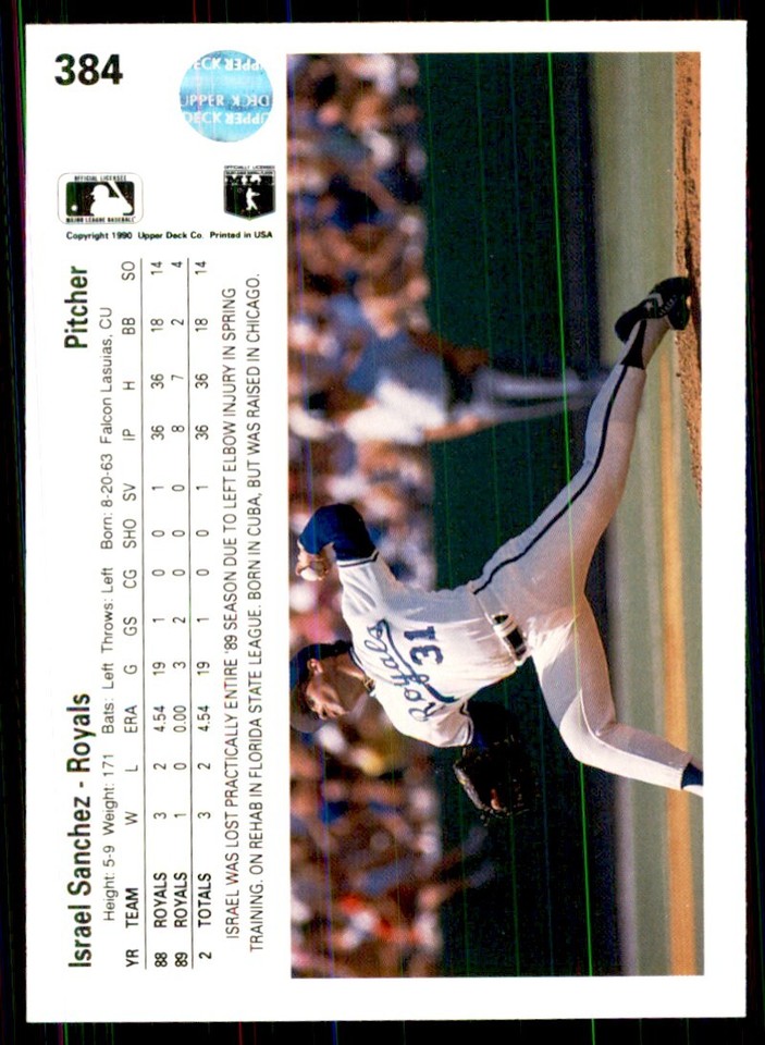 1990 Upper Deck Israel Sanchez Baseball Cards #384 | eBay