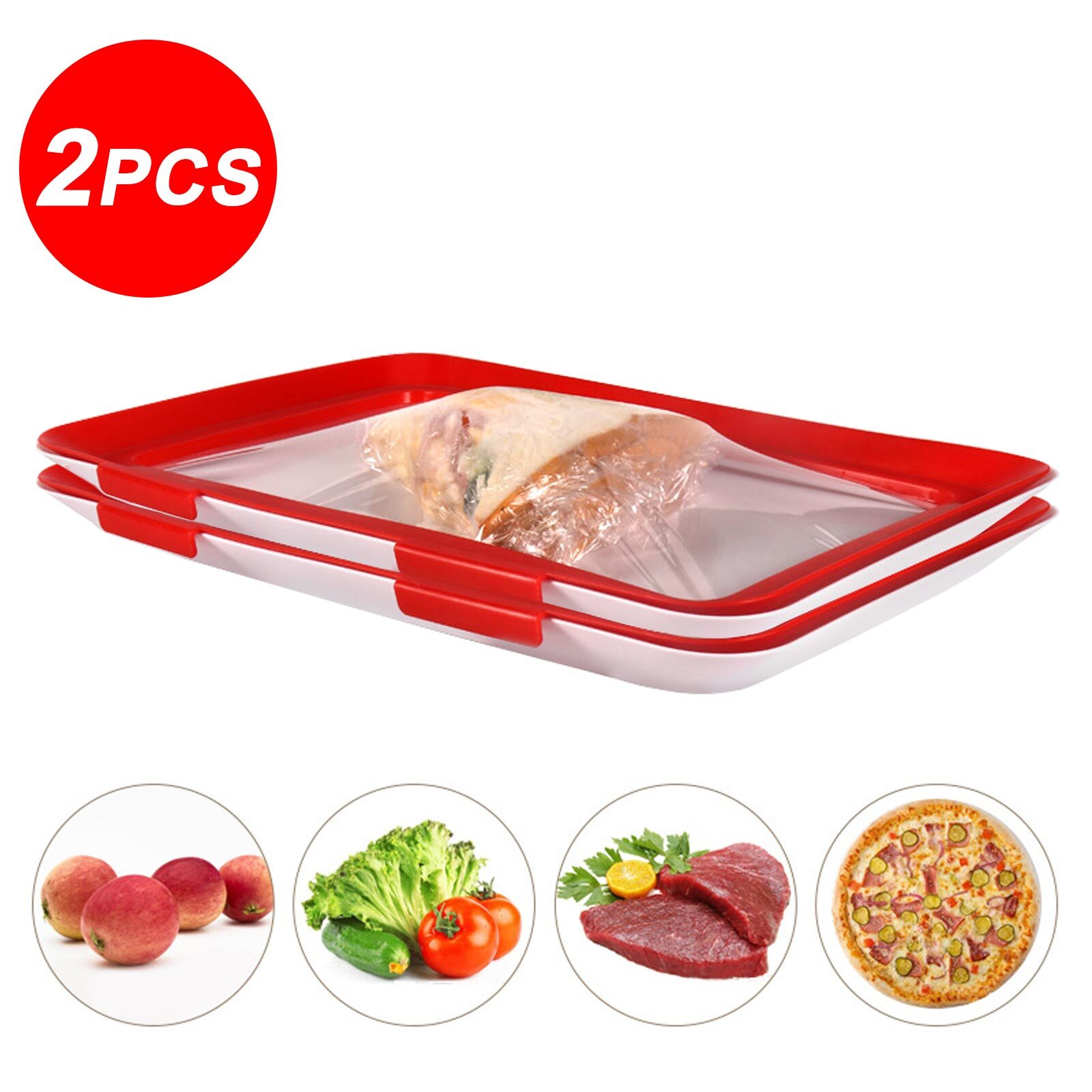 Reusable Healthy Food Preservation Film Tray Airtight Preserving ...