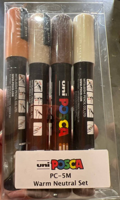 Uni Posca PC-5M Kunst Marker Farbstifte -warm Neutral - Set Von 4 IN ...