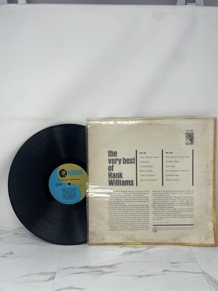 HANK WILLIAMS LP The Very Best Of Hank Williams 1965 Mgm vinyl | eBay