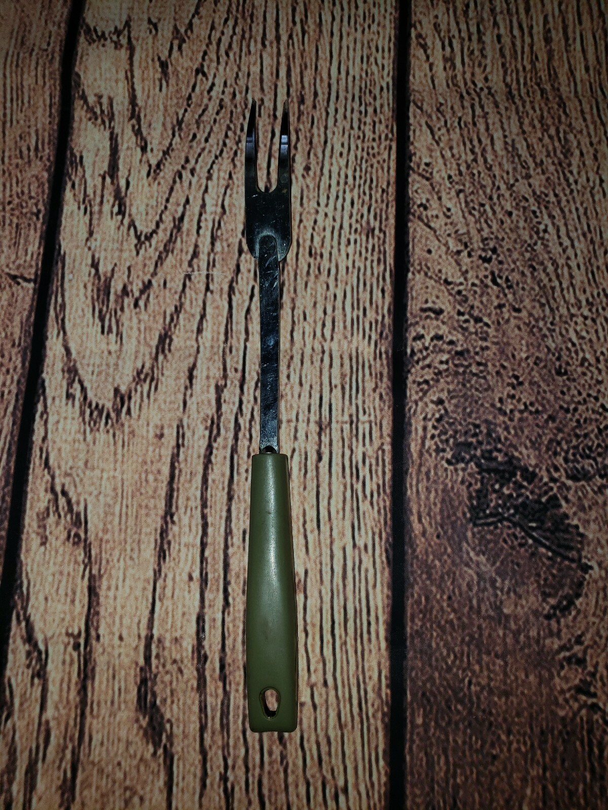 Vintage Ecko Green Serving Fork Made USA 11" Long Green Handle Chromium ...