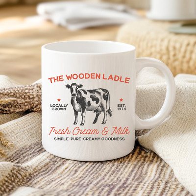 Farmhouse Mug Farm Sign Vintage Cow Dairy Farm Life Coffee Tea Cup Gift ...