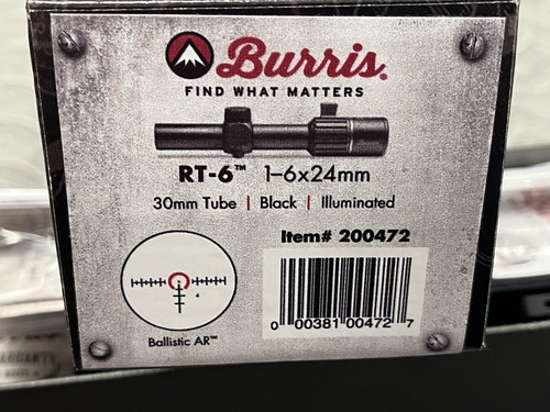 Burris RT-6 1-6x24mm Riflescope - Matte Black for sale online | eBay