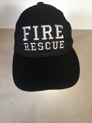 Trucker Baseball Cap Black Fire Rescue In White Lettering Adjustable | eBay