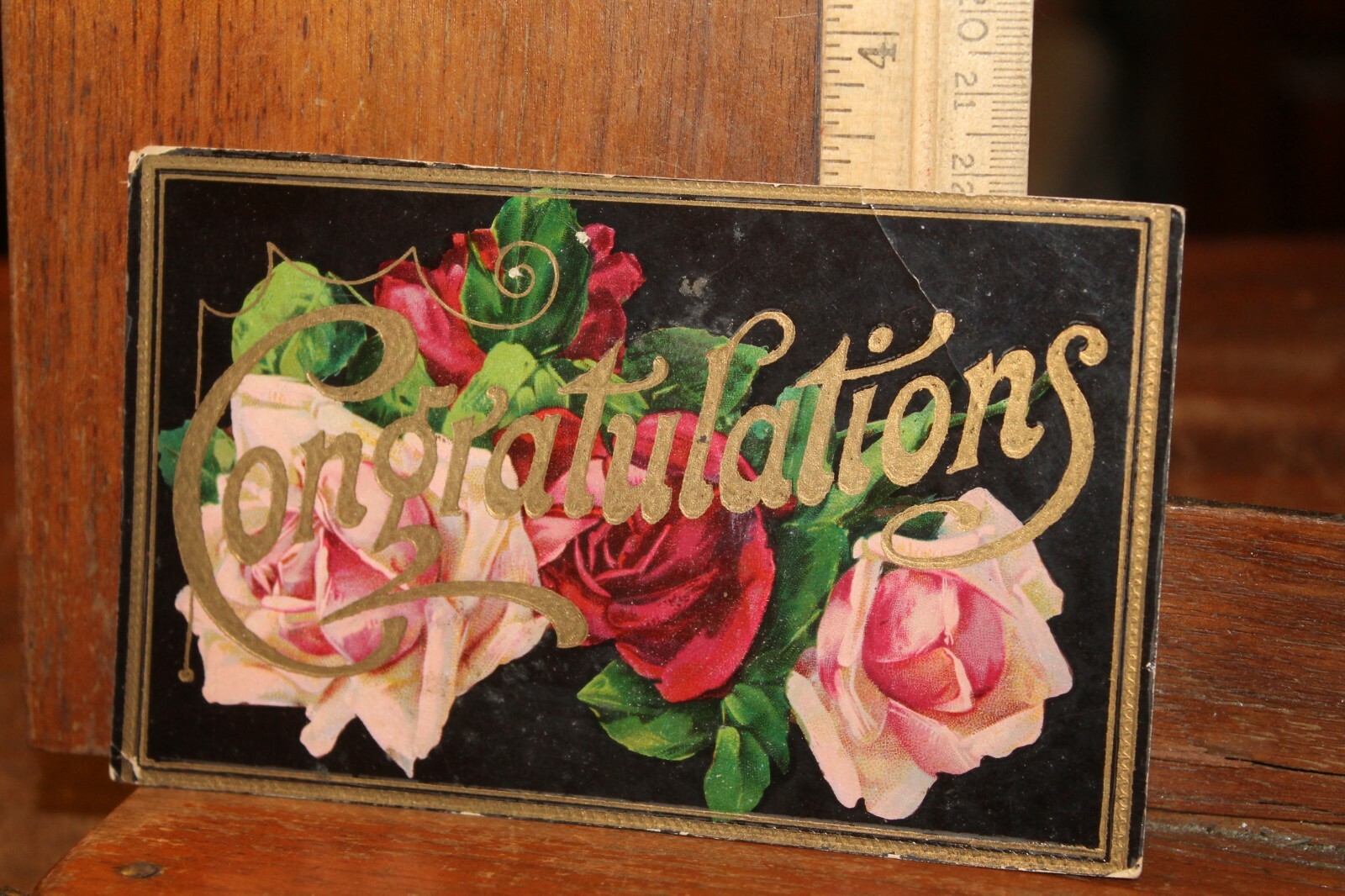 Vintage Postcard Antique Congratulations German Embossed Hand Colored ...