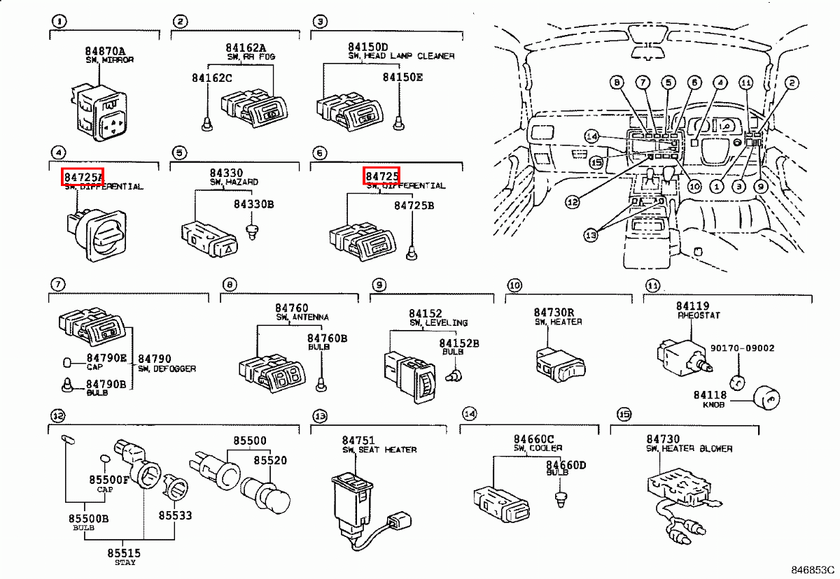 Genuine Toyota LandCruiser HDJ80 HDJ79 HDJ78 GRJ79 Front Rear Diff Lock ...