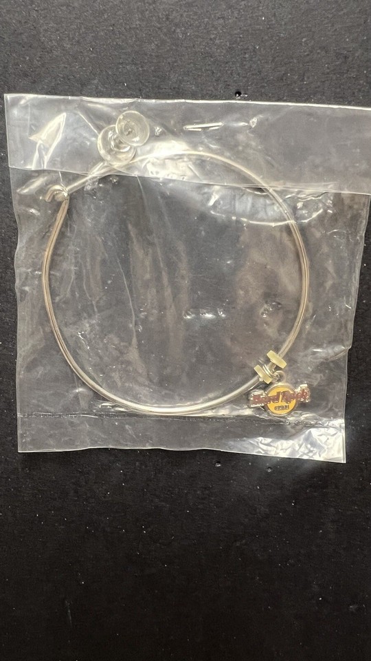 Hard Rock Cafe Sterling Silver BRACELET w/ CHARM In Bag No Paper Topper ...