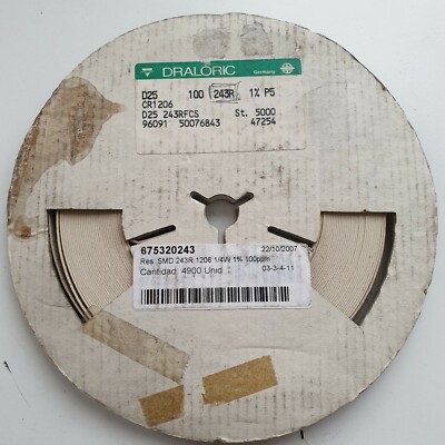 10 x 243R 1/4W 1 % 100 ppm RÉSISTANCE DRALORIQUE SMD. (R434 ...