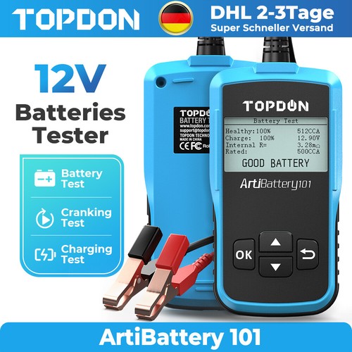 TOPDON AB101 Batterietester 12V Batterieprüfer Batterie Akku KFZ Auto ...