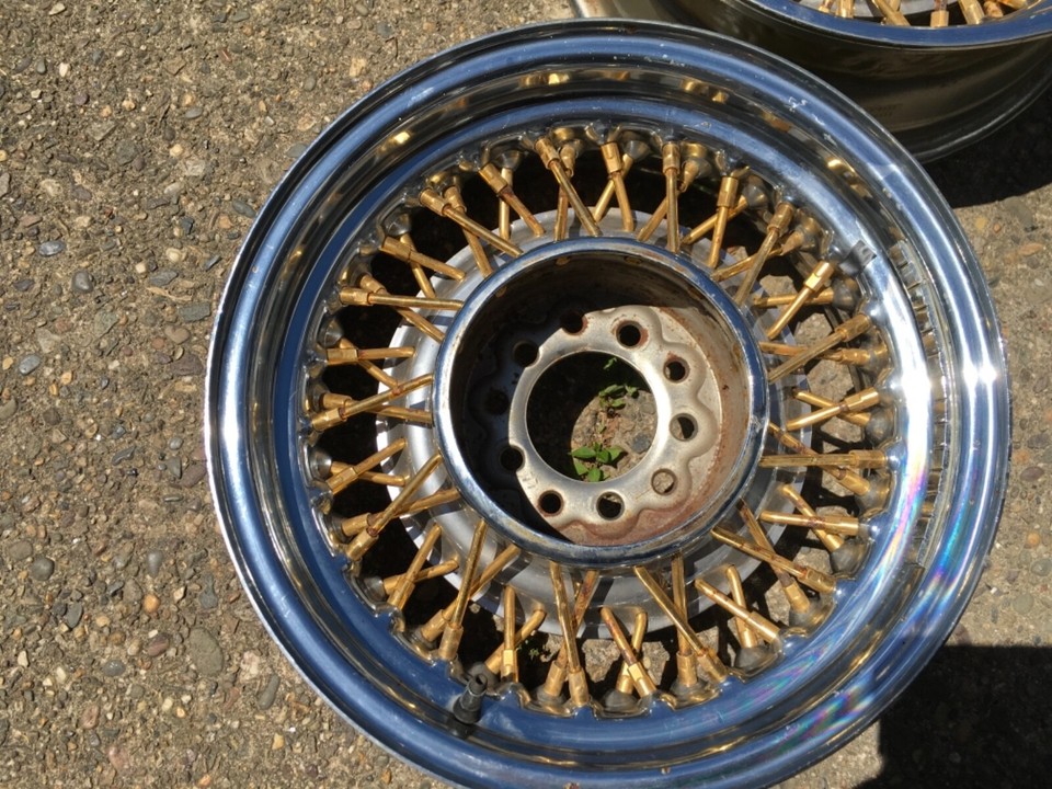 For sale are 3 Ford Lincoln Gold wire wheel 15x6 52 spokes 2 3/4 ...