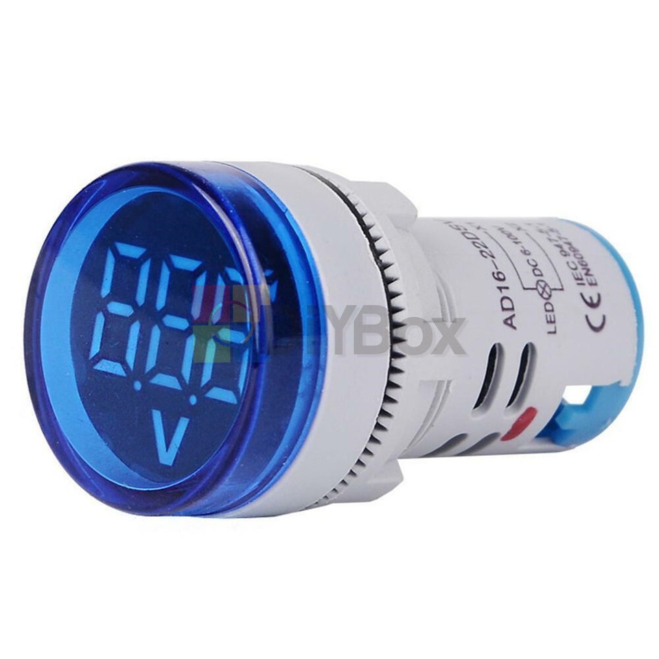 DC 6-100V Digital Display Voltage Meter Volt Tester 22MM Mini LED ...