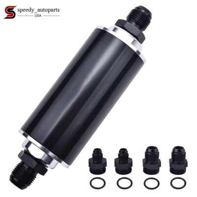 AN6 AN8 AN10 Stainless Steel Inline Fuel Filter High FLOW Cleanable ...