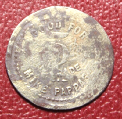 Hiawatha Utah Mike Pappas Good for 5c White Metal 24mm Round Token | eBay