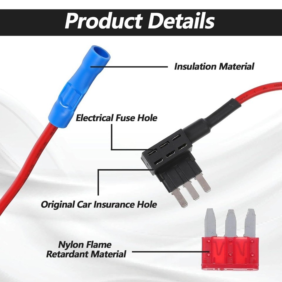 2 Pack Universal Micro 3 Add-a-Circuit Fuse Tap Adapter 12V Blade Fuse ...