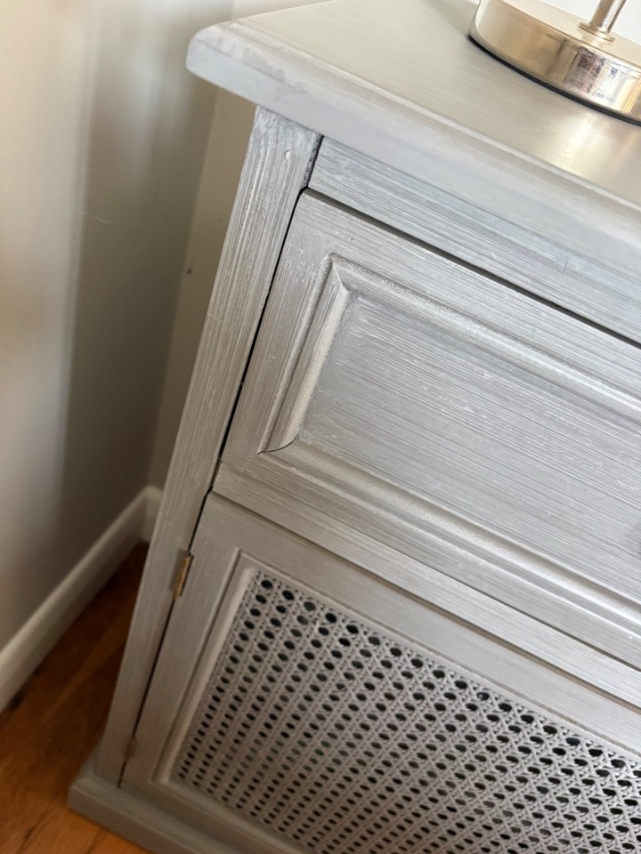 Dunelm 'Lucy Cane' Grey Small Sideboard, hardly used and in very good ...