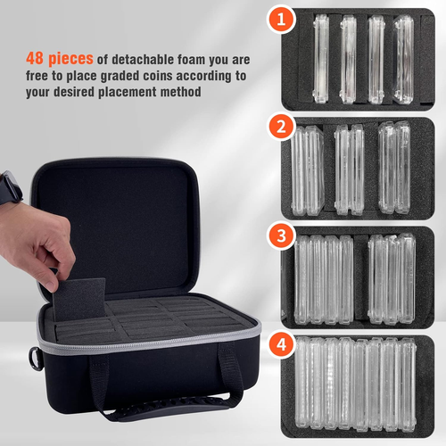 Graded Coin Storage Box Fits for 24-48 PCGS or NGC Graded Coin Slab ...