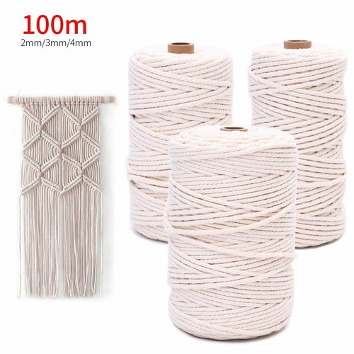 Buy 100M Natural Beige Cotton 234mm Twisted Cord Rope Artisan Macrame ...