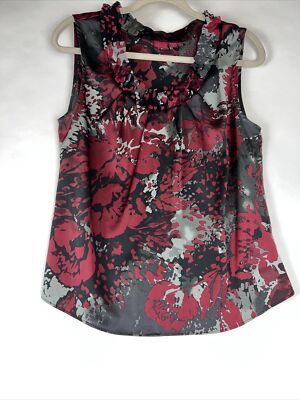 212 Collection Multicolor Floral Ruffled Collar Sleeveless Stretch ...