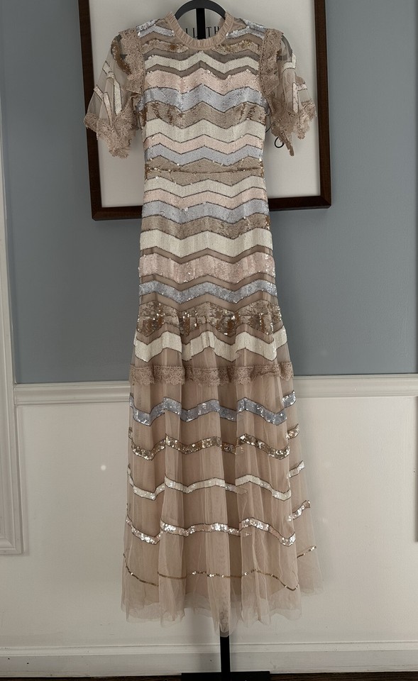 New Anthropologie BHLDN x Needle & Thread Alaska Sequin Maxi Dress $729 ...