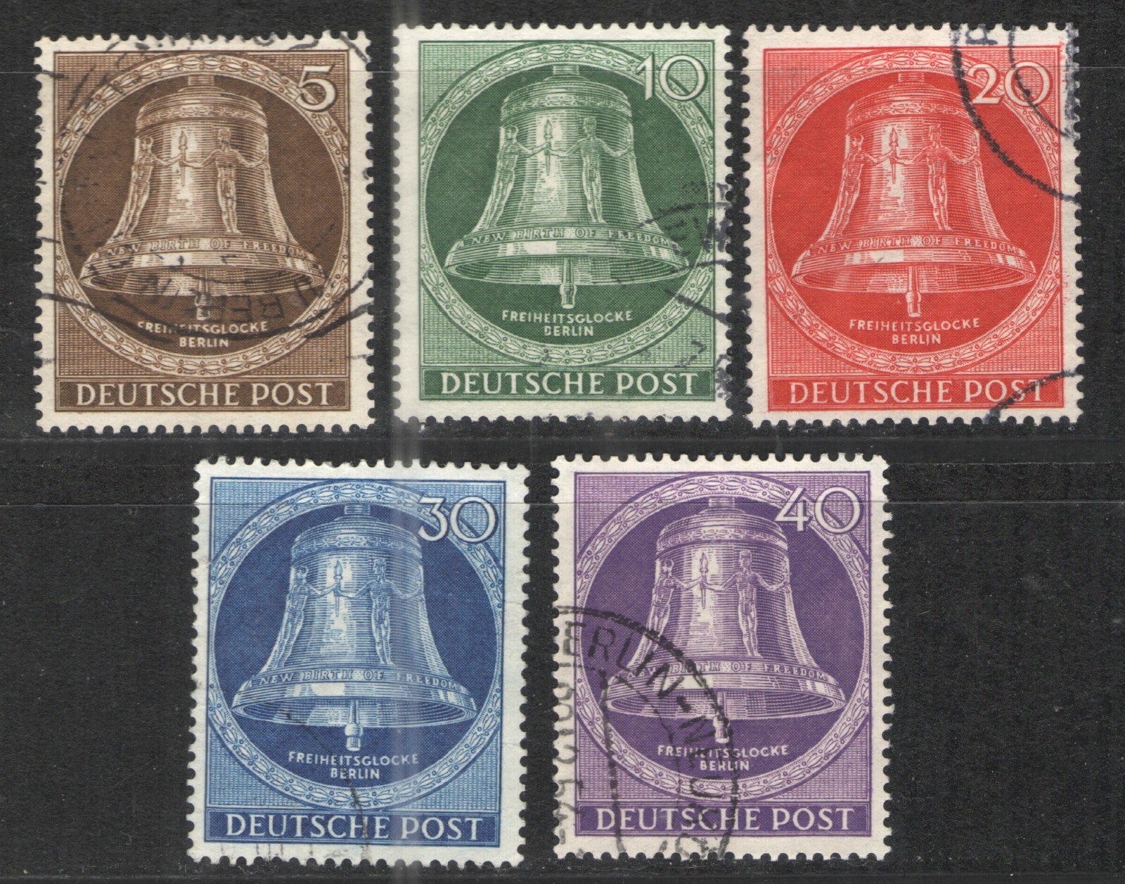 Germany - Deutsche Post Berlin 1953 Sc# 9N94-9N98 Used VG/F - Freedom ...